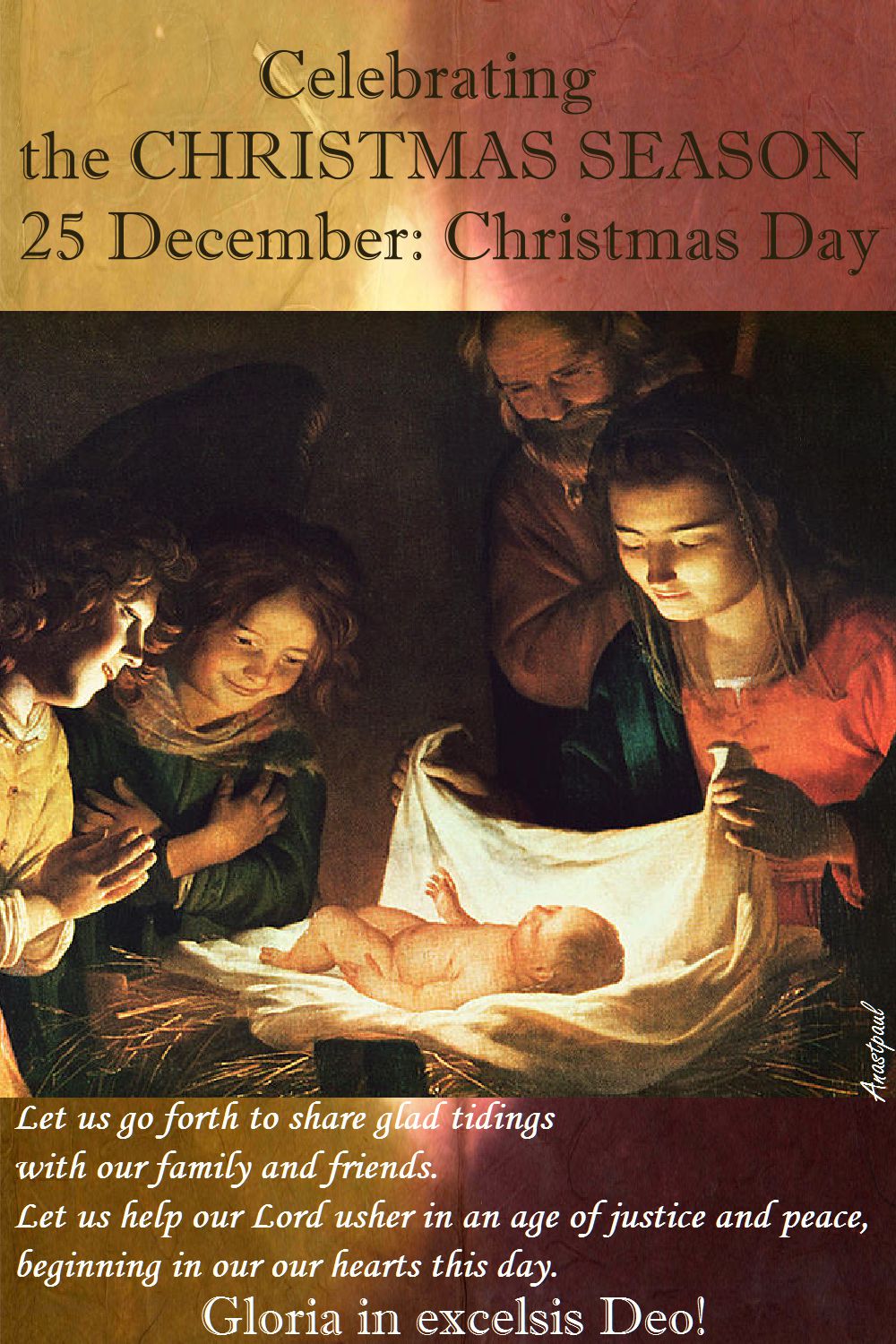 Celebrating the CHRISTMAS SEASON – 25 December – Christmas Day – AnaStpaul