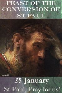 Feast of the Conversion of St Paul – 25 January – AnaStpaul