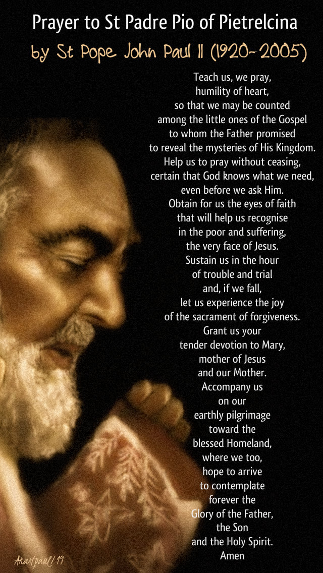 Our Morning Offering – 23 September – St Padre Pio Prayer by St John ...