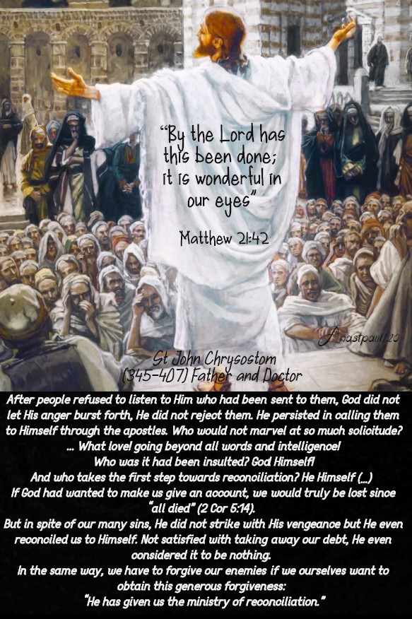 One Minute Reflection – 4 October – ‘… What love!’ – Matthew 21:42 ...