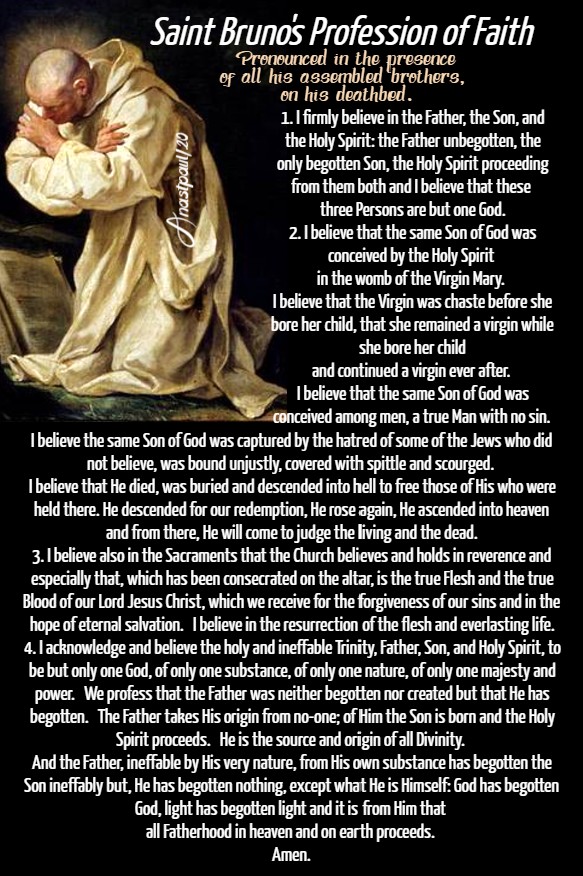 Quote/s of the Day – 6 October – Shhhhh….St Bruno – AnaStpaul